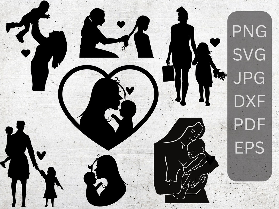 Mother Daughter SVG , Mother Daughter Silhouette SVG , Mom Life Svg ...