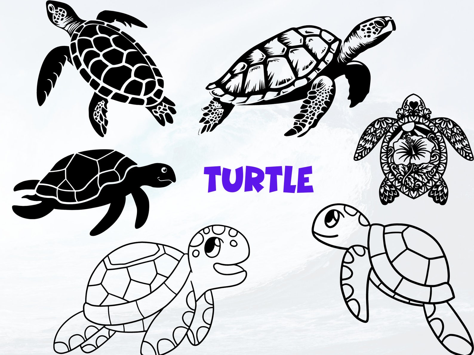 CUTE TURTLE Svg sea Turtle Svg Files for Cricut Ocean - Etsy Canada