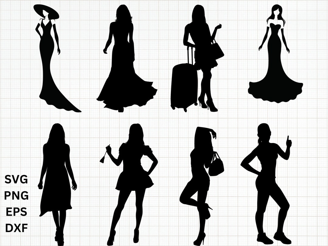 Women Svg Bundle, Fashion Woman Svg, Modern Girl Svg, Fashion Model Svg ...