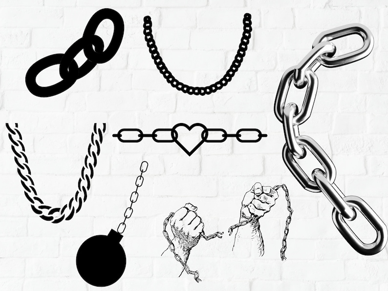 Chain Design, Chain Svg, Chain Silhouette, Chain Clipart, Chain Tattoo ...