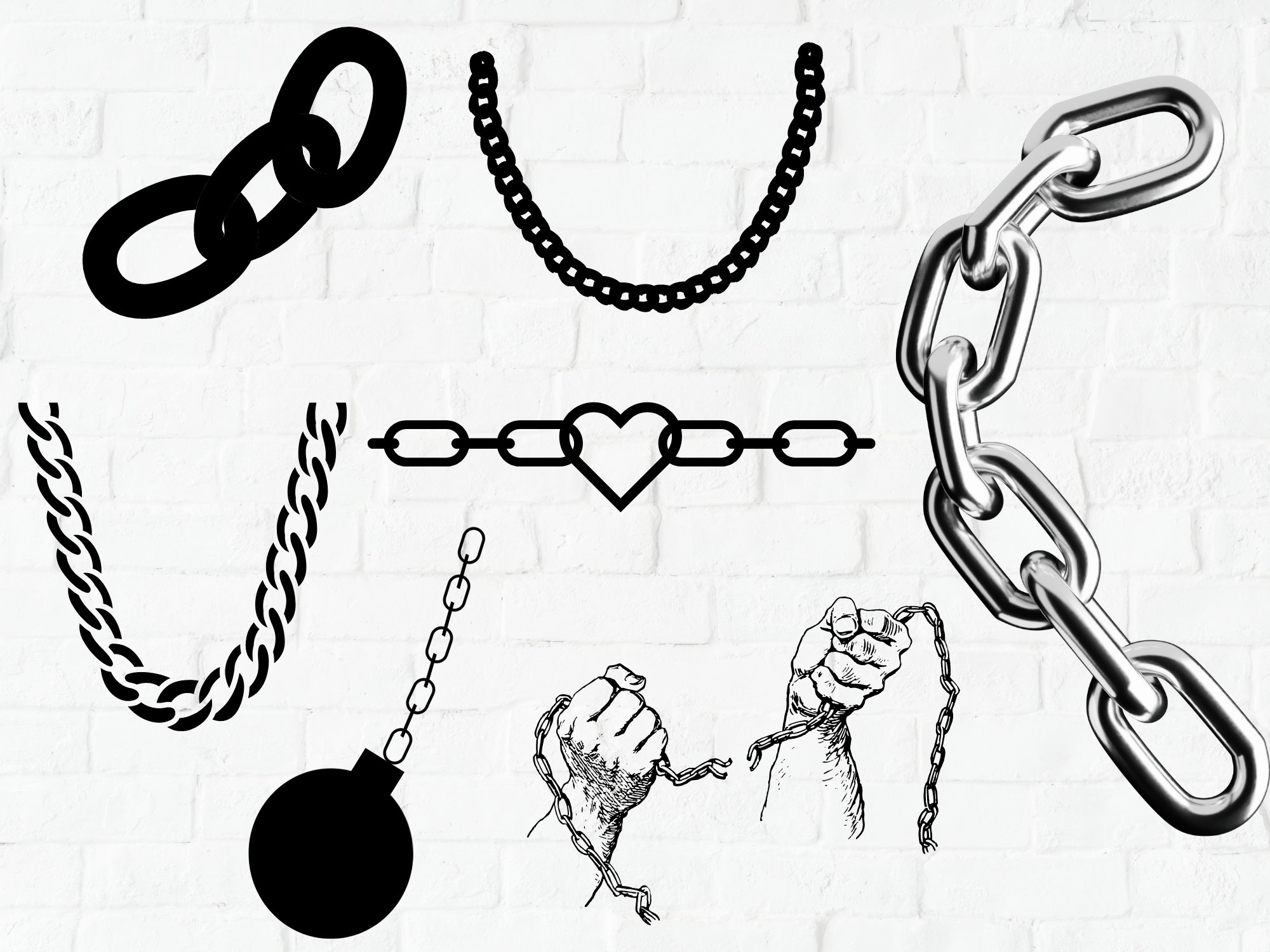 Chain Design, Chain Svg, Chain Silhouette, Chain Clipart, Chain Tattoo ...