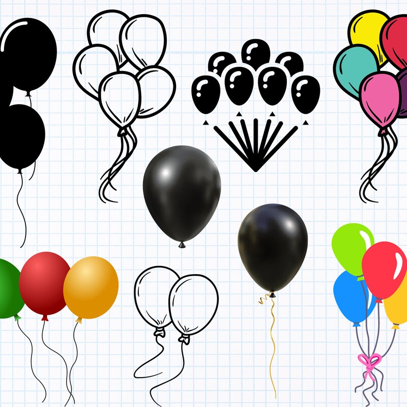 Balloons Svg - Etsy