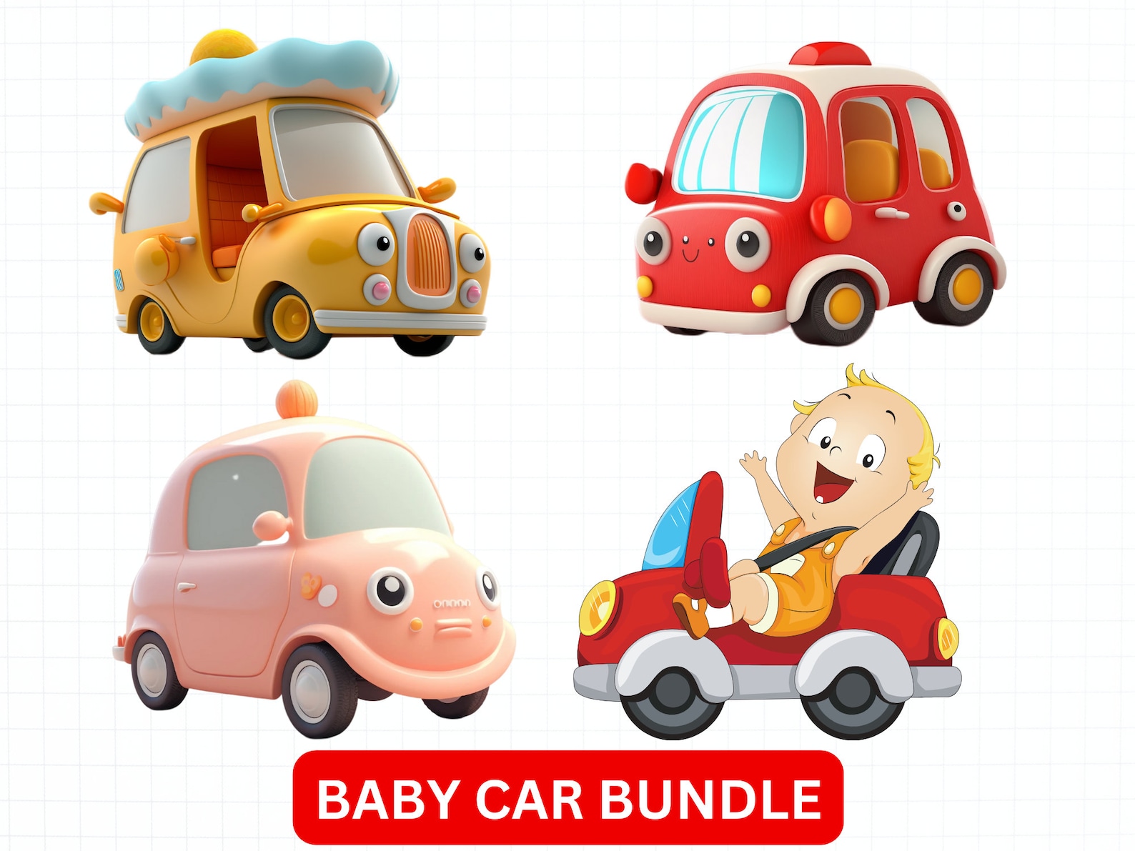 Kids Car Clipart, Car SVG, Cute Kid's Car SVG, Cars Clipart, Baby Cars ...