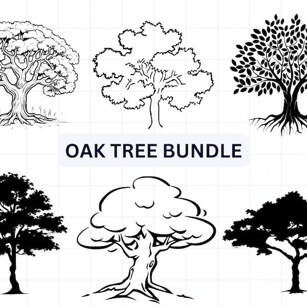 Oak Tree Svg - Etsy