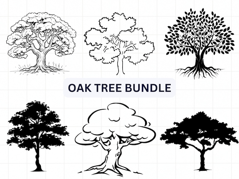 Oak Tree SVG Bundle, Oak Tree and Heart PNG, Oak Tree and Swing Clipart ...