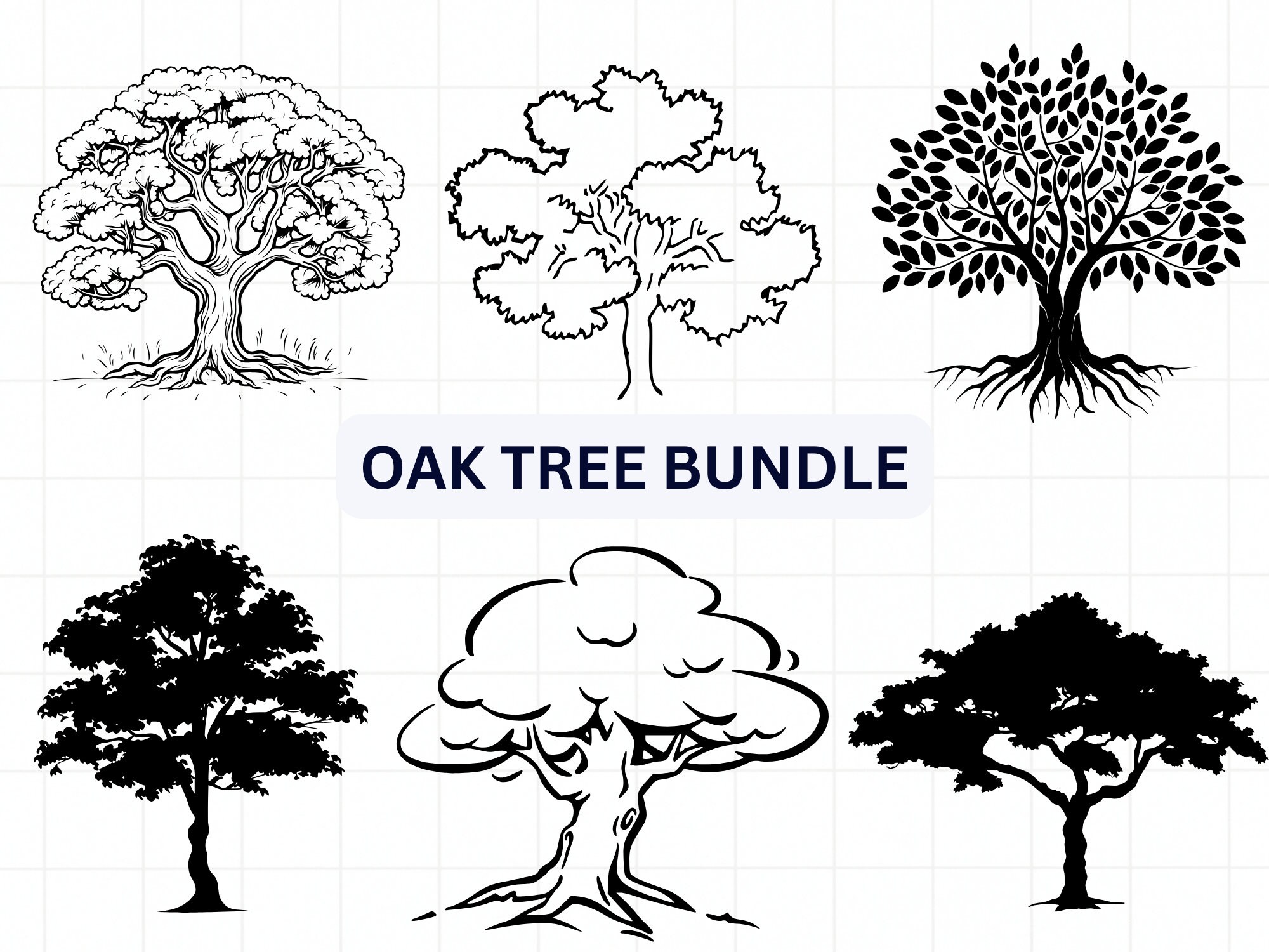 Oak Tree SVG Bundle, Oak Tree and Heart PNG, Oak Tree and Swing Clipart ...