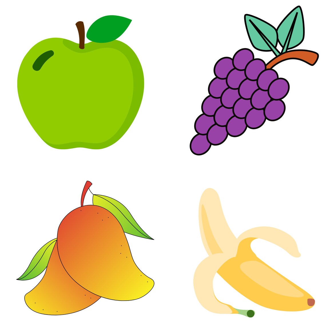 Fruit SVG Bundle , Cute Fruit Clipart , Fruit SVG Summer Svg Tropical ...