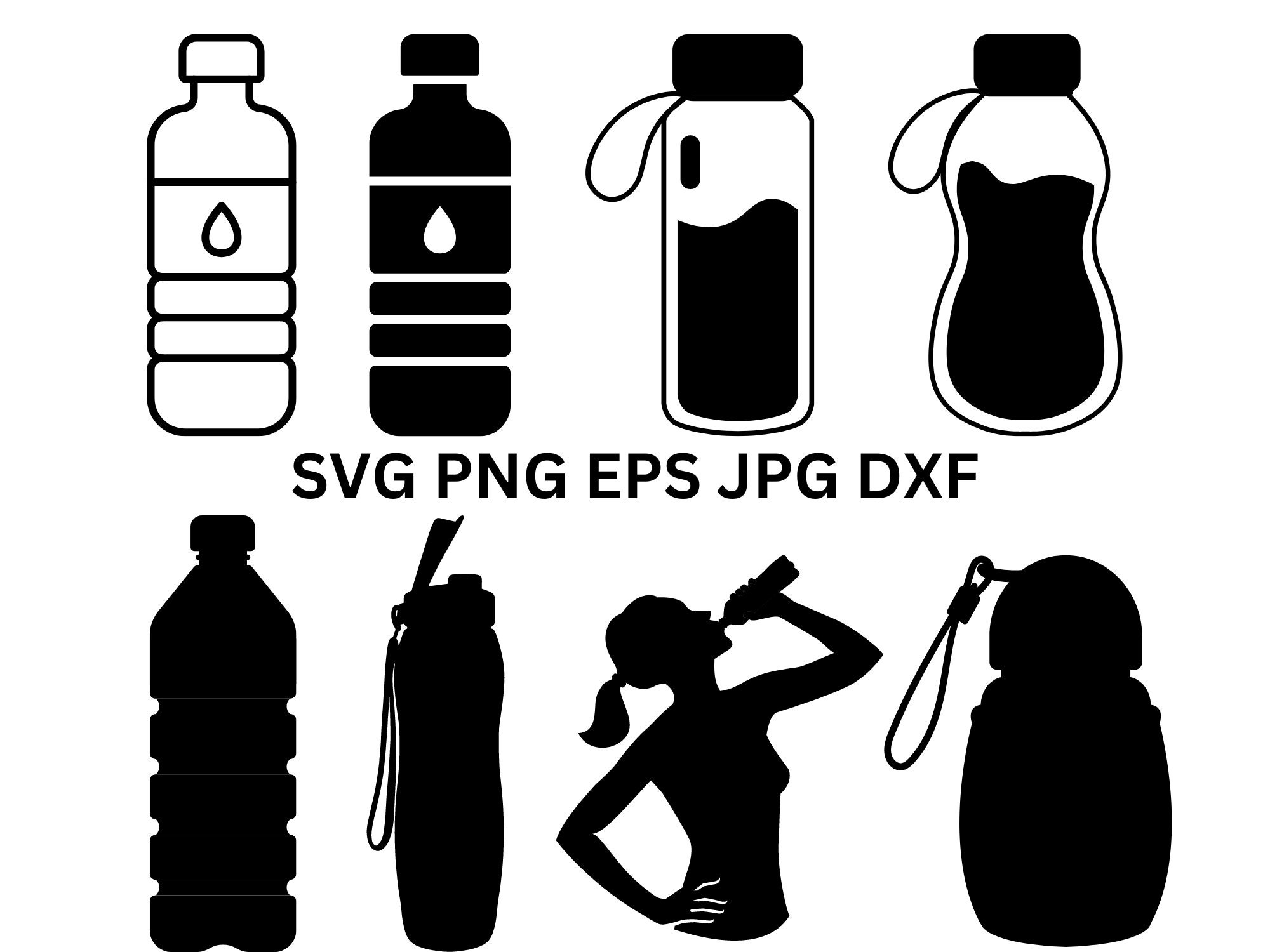 Water Bottle SVG, Water Bottle Bundle, Water Bottle Clipart, Water ...