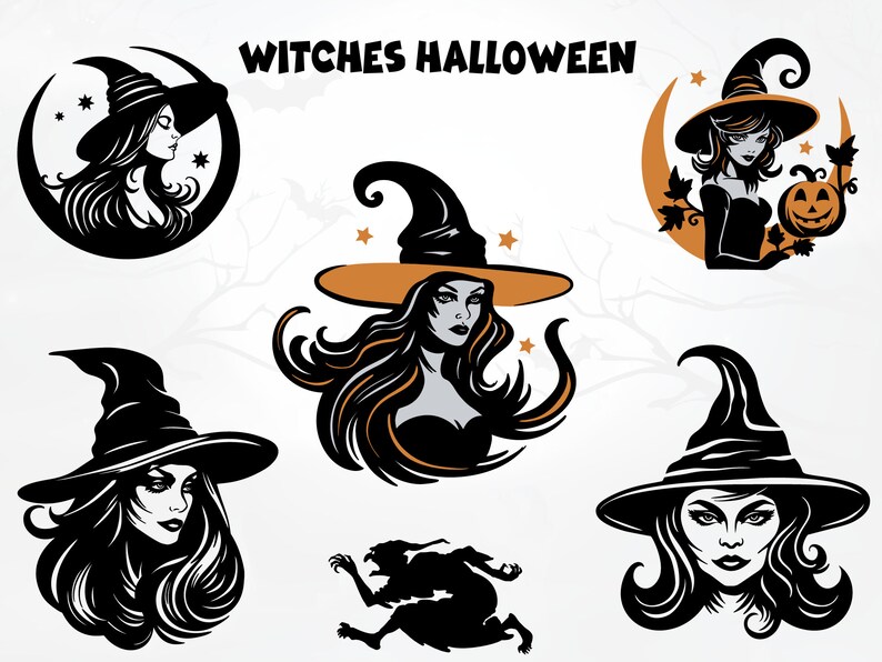 Halloween Witch Clipart Clipart , Cut Files Cricut ,halloween SVG ...