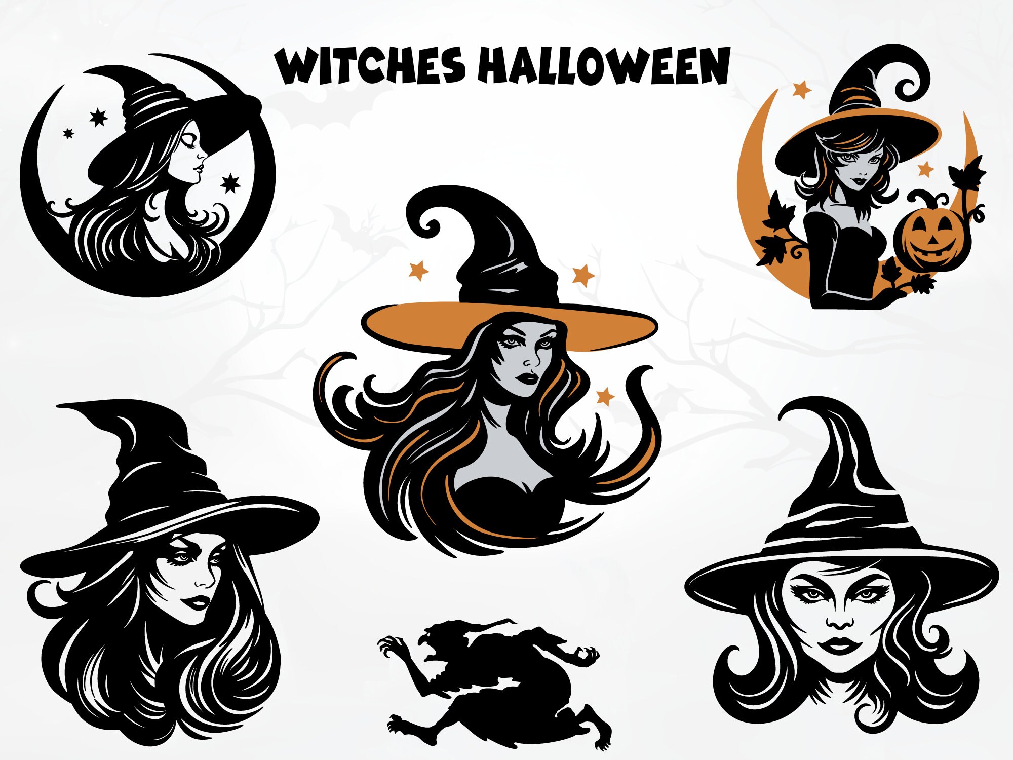 Halloween Witch Clipart Clipart , Cut Files Cricut ,halloween SVG ...
