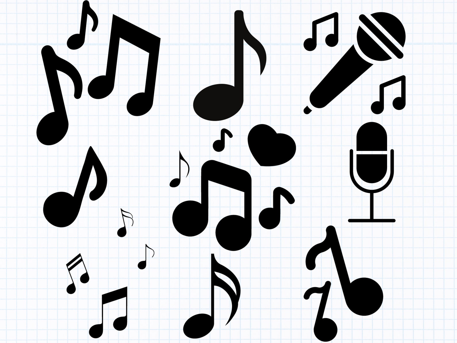Music Notes SVG, Musical Notes Clipart, Music Vector, Band SVG, Music ...