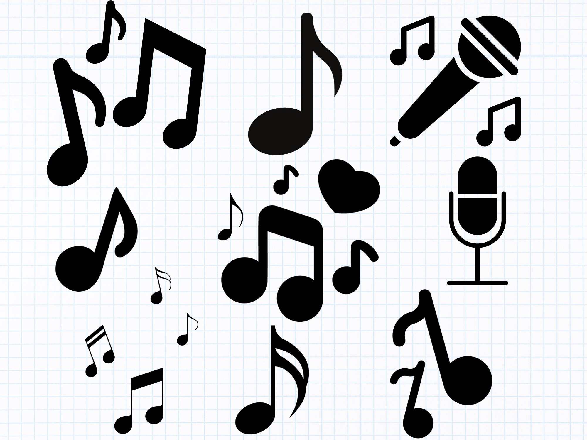 Music Notes SVG, Musical Notes Clipart, Music Vector, Band SVG, Music ...