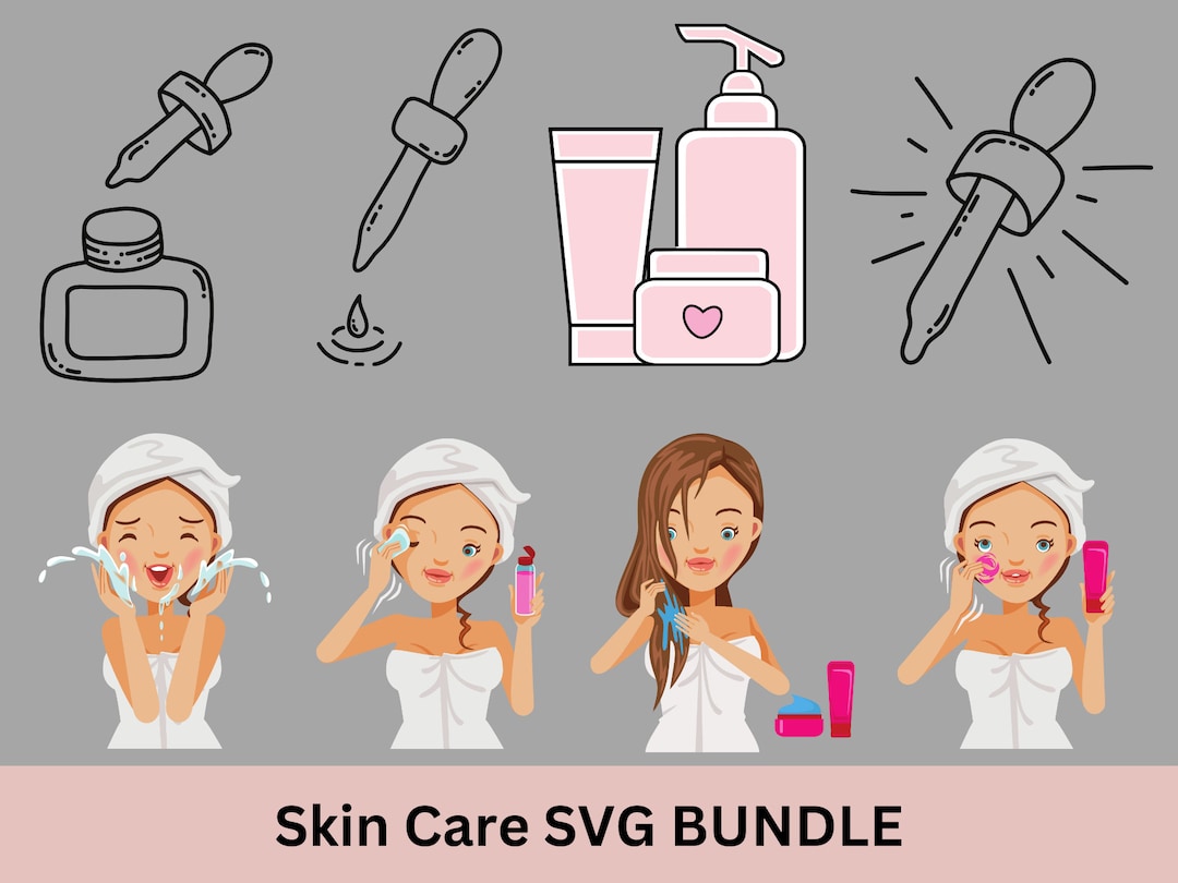 Skin Care Clipart Bundle Skincare Clip Art, Spa Graphic, Self Love PNG ...