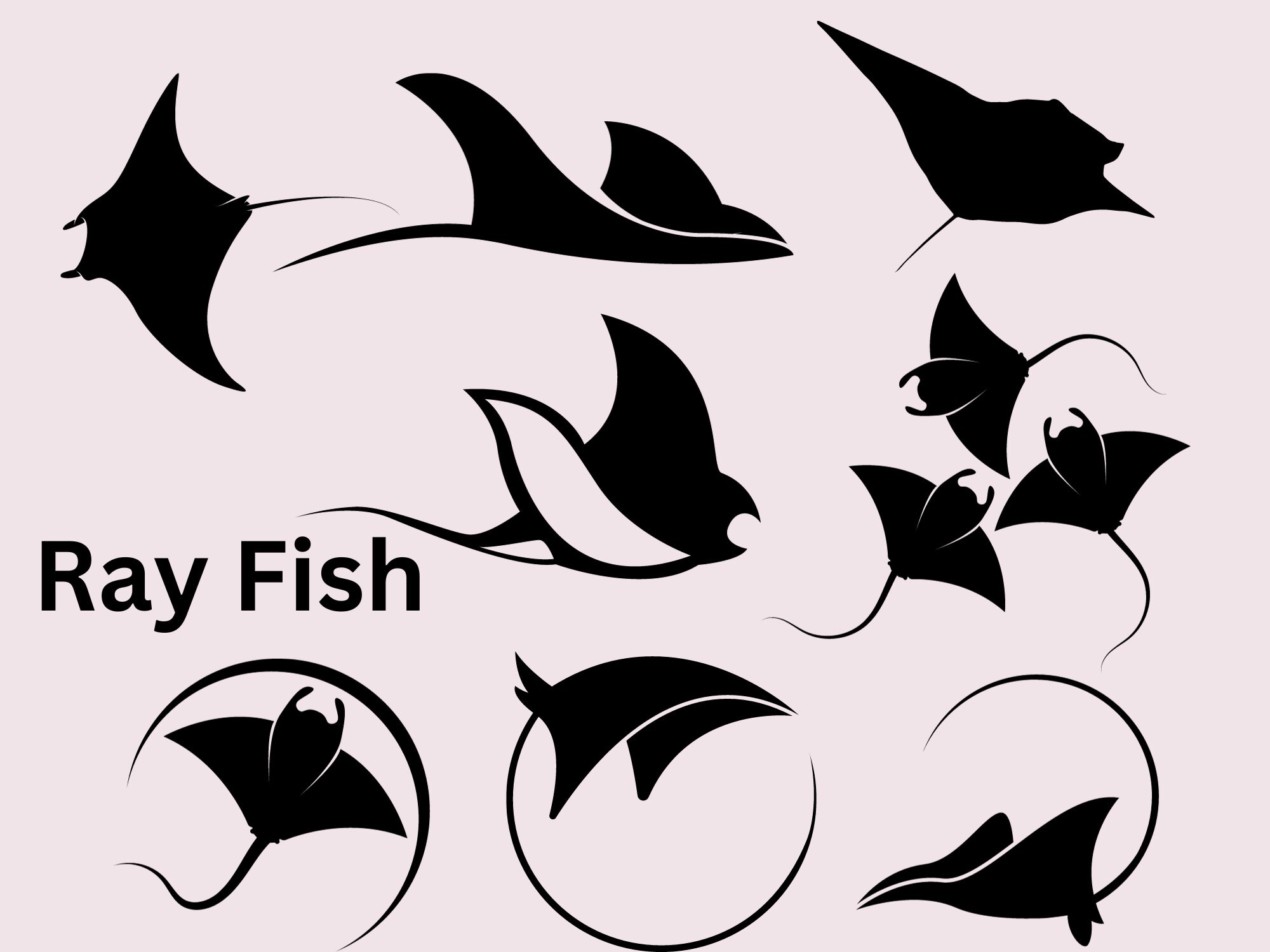 Fish SVG Ray Fish Svg Fish Silhouette Svg Bundle Fishing - Etsy