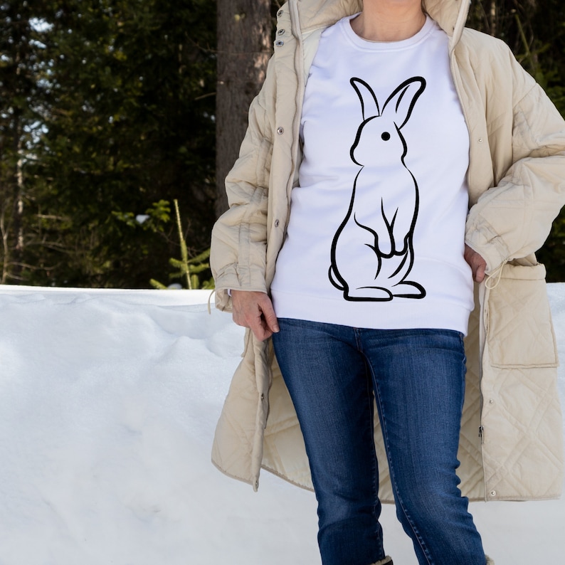 Rabbit Silhouette Svg, Black Rabbit Decal, Bunny Svg, Rabbit Easter Svg ...