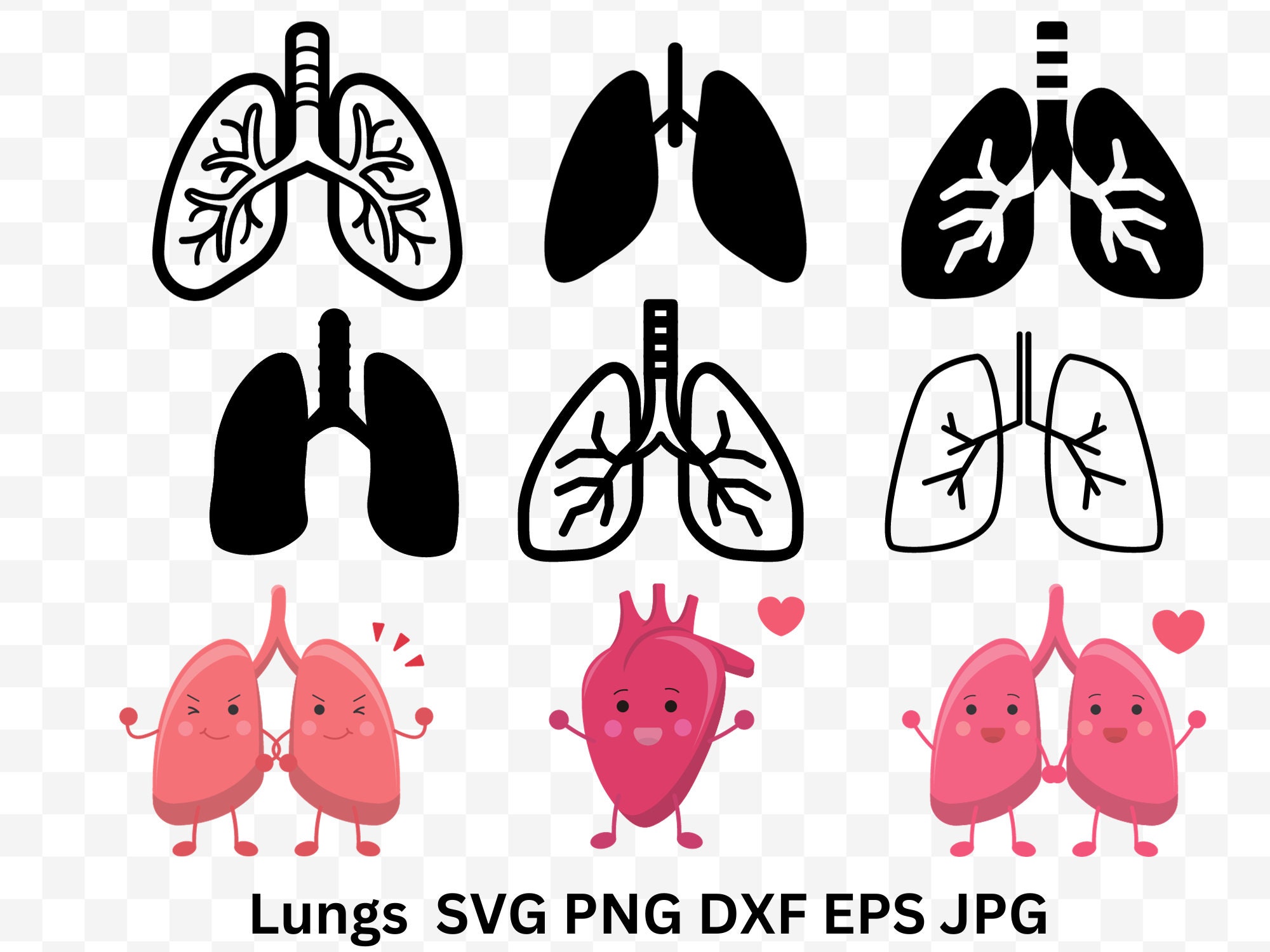 Lungs SVG Bundle, Lungs Clipart, Therapist Therapy Svg, Human Lungs Svg ...