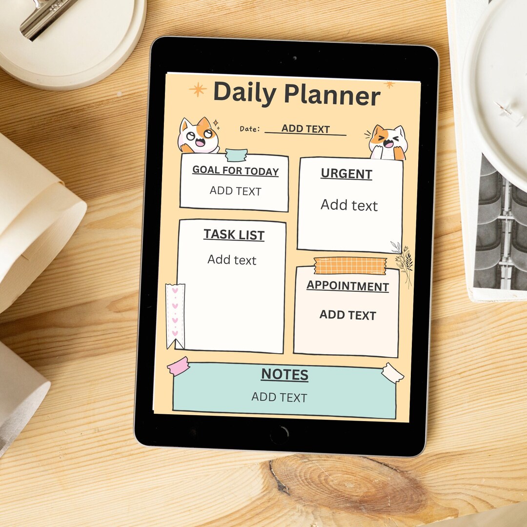 Editable Daily Planner, Planner Printable, Daily Agenda, Editable Canva ...