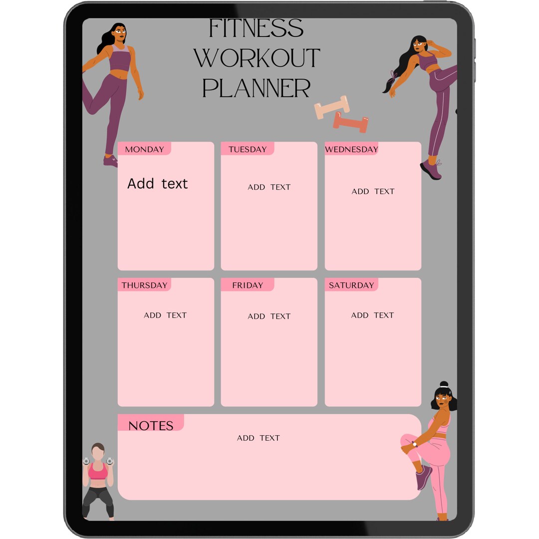 Fitness Planner, Canva Planner Template, Editable Fitness Planner ...