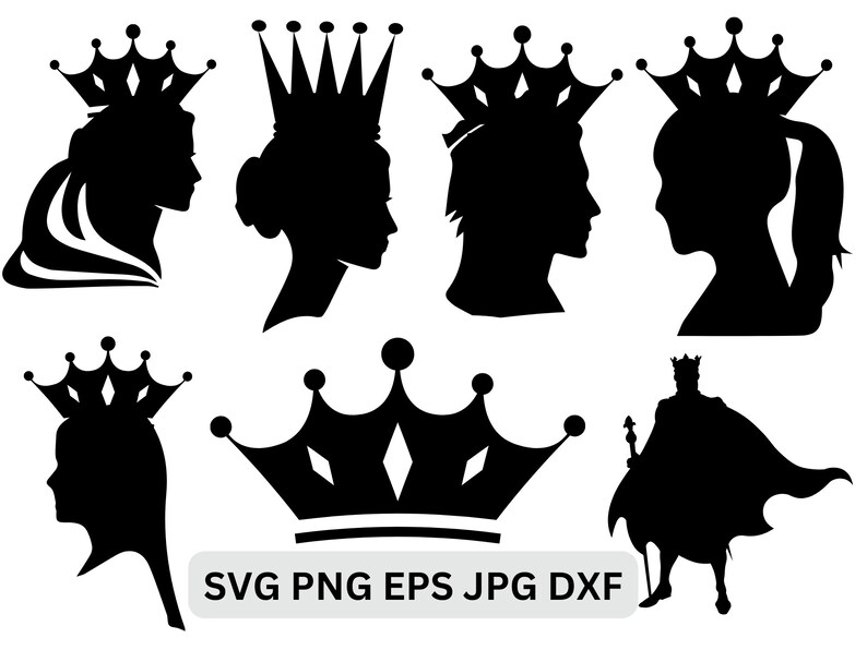 Crown Svg, Princess Silhoutte Svg, Princess Shirt Svg, Queen Crown ...