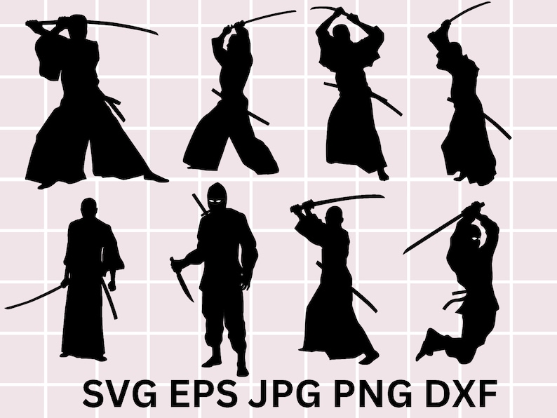 Samurai SVG Bundle, Lady Samurai SVG , Samurai Clipart, Samurai ...