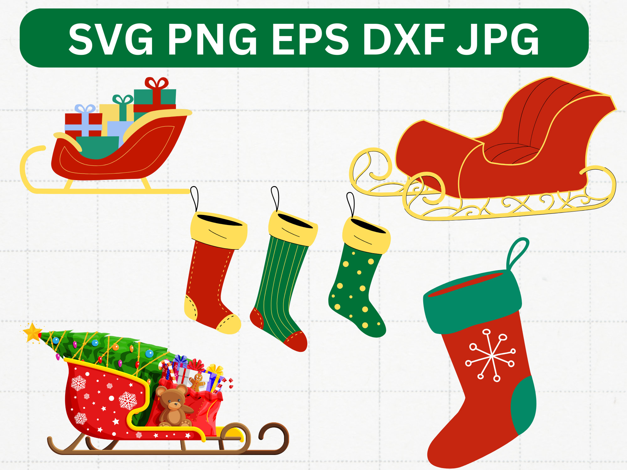 Santa's Sleigh SVG Christmas SVG Santa Claus SVG - Etsy