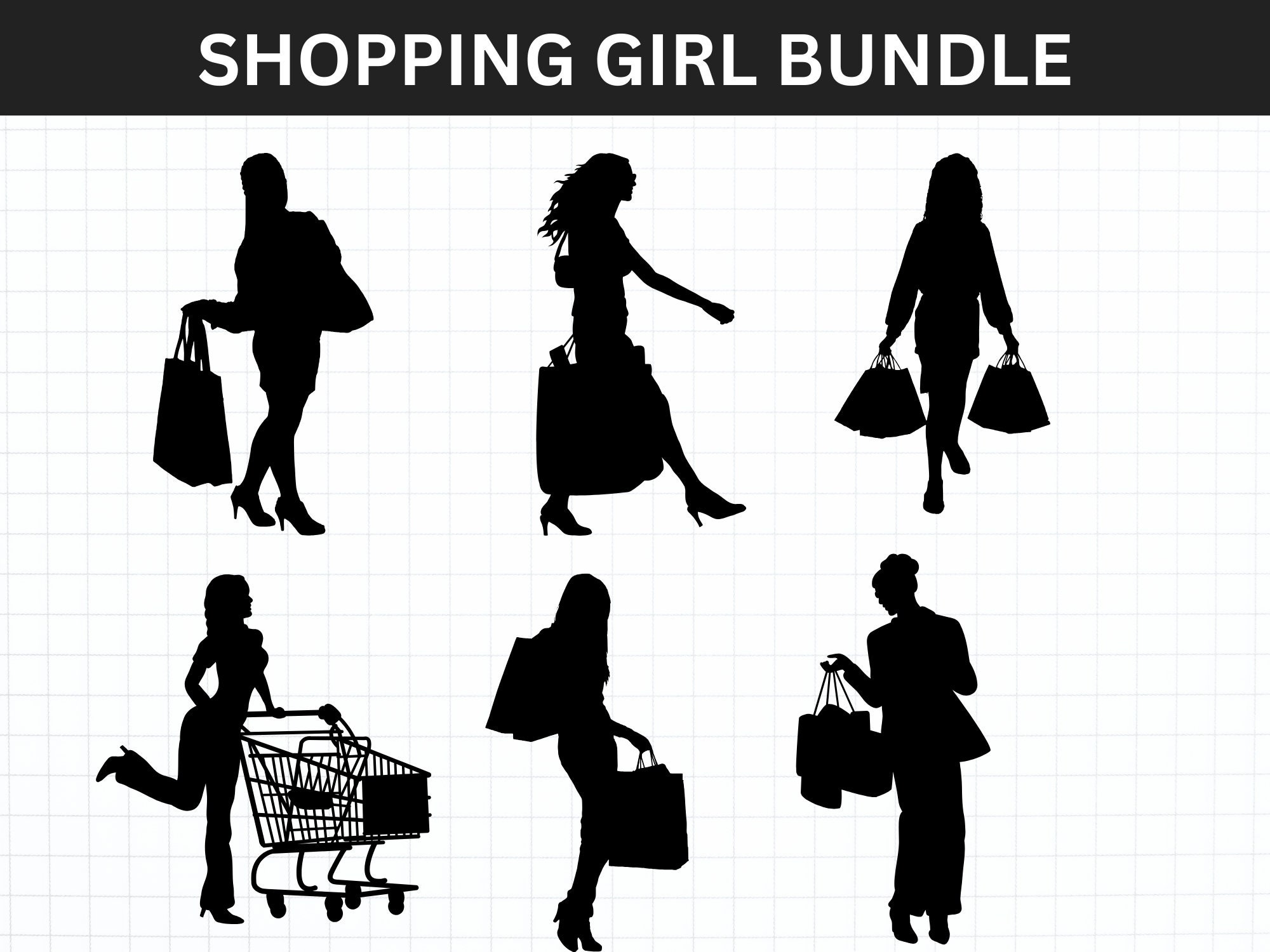 Shopping Woman SVG Woman Shopping SVG Shopping Girl SVG - Etsy