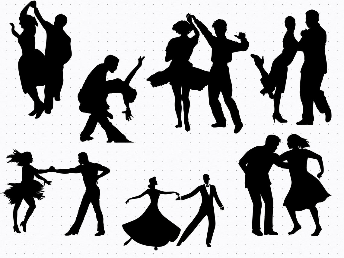 Dancing Silhouette Bundle Svg, Bride and Groom Vector Bundle Clipart ...