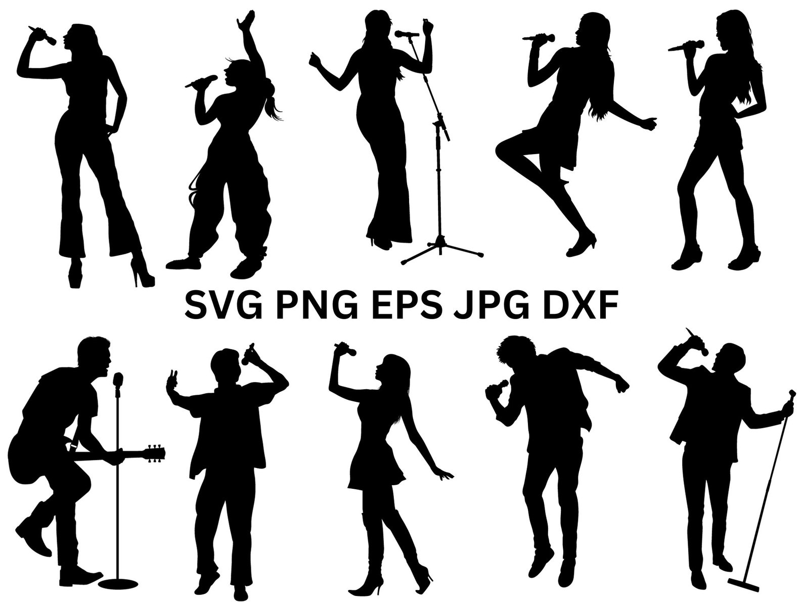 Singer Svg, Singing People Svg, Women Singing Song , Dancing and ...