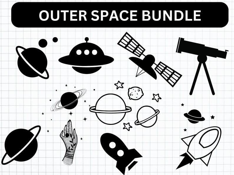 Space Planet SVG Bundle, Space SVG, Solar System, Galaxy SVG, Planets ...