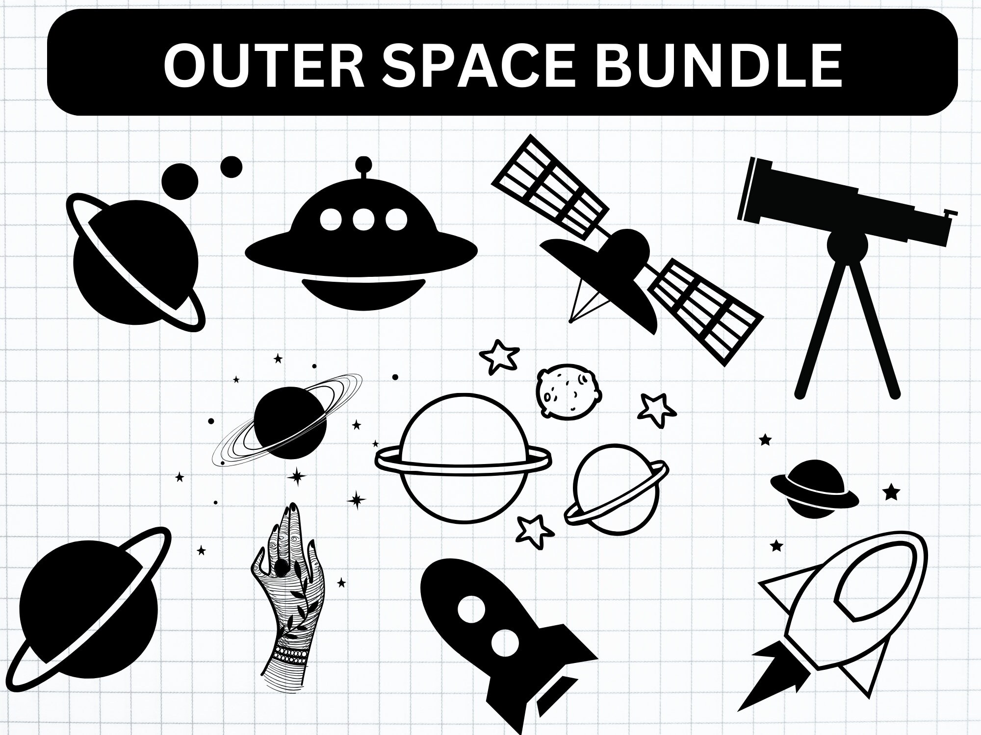 Space Planet SVG Bundle, Space SVG, Solar System, Galaxy SVG, Planets ...
