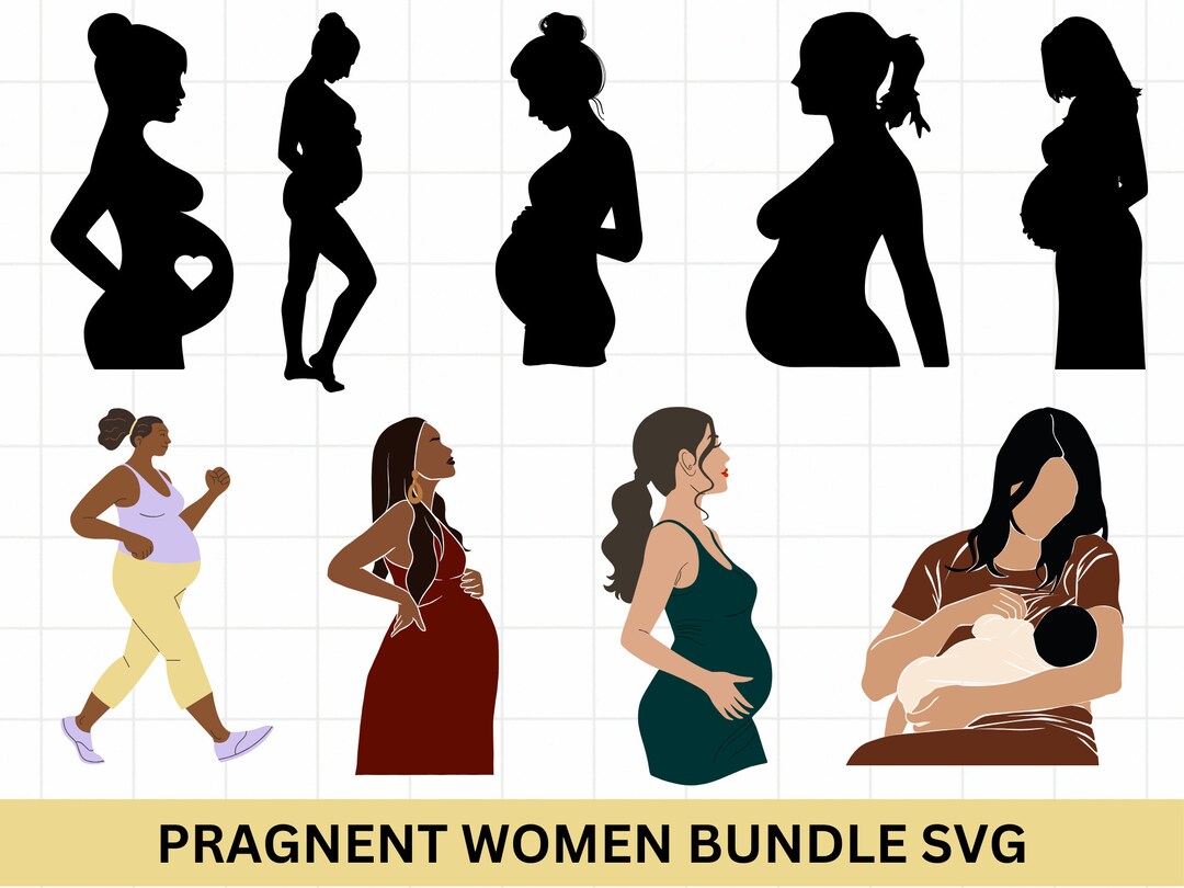 Pregnant SVG Bundle, Images, Pregnant, Pregnancy Svg, Mom to Be Svg ...