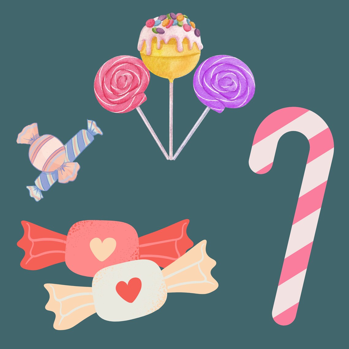 Candy SVG Bundle Cute Candies Lollipop Cut File , Cotton Candy Clipart ...