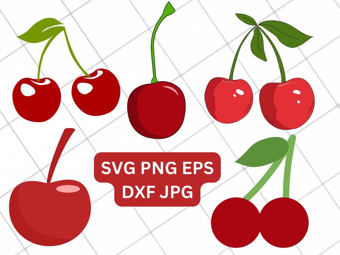 Cherry Svg, Fruits DXF, Cherries Svg, Cherry Clipart, Cherry Svg Bundle ...