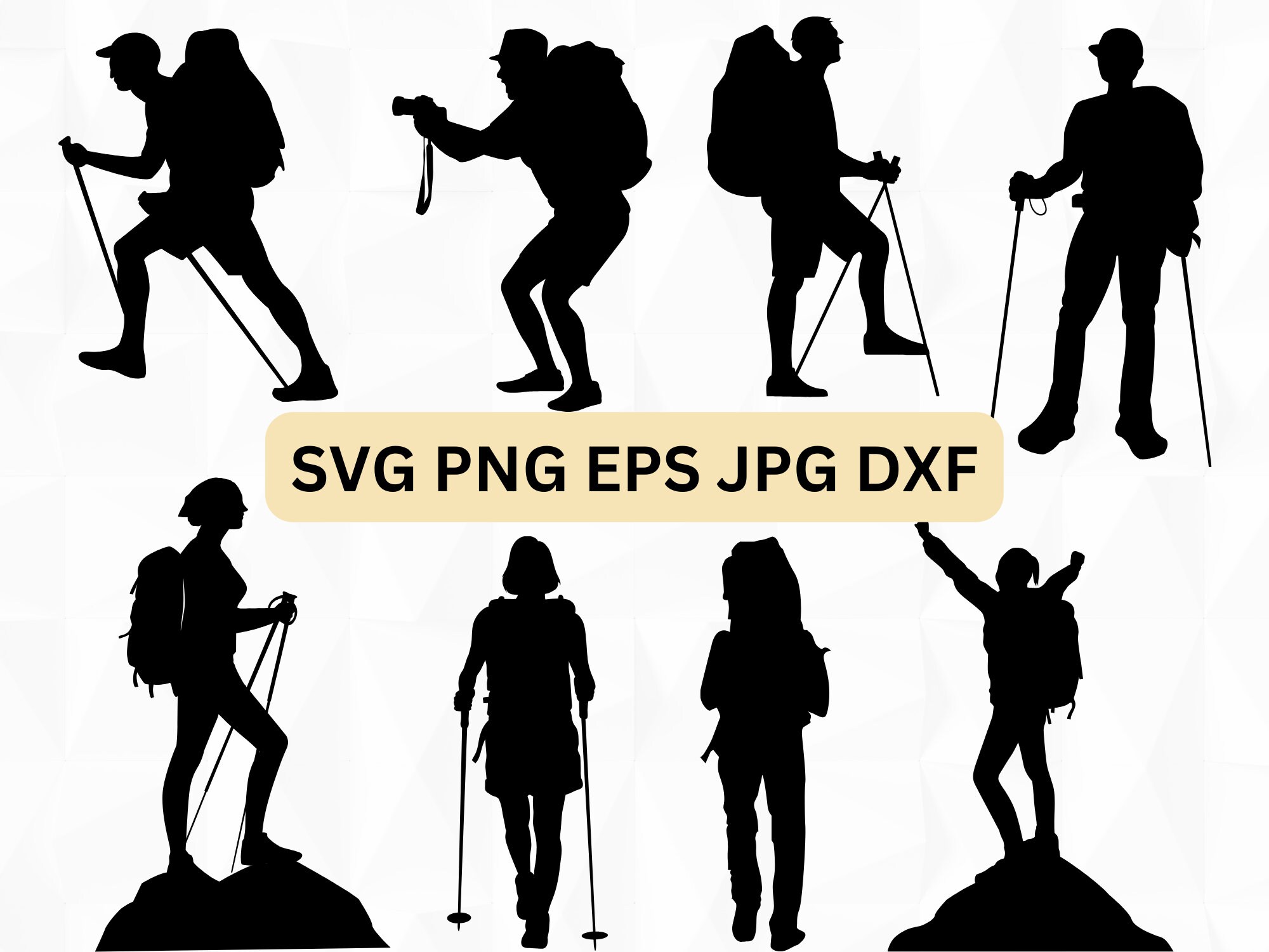 HIKING SVG Female Hiker Svg HIKING Clipart Hiker Svg - Etsy
