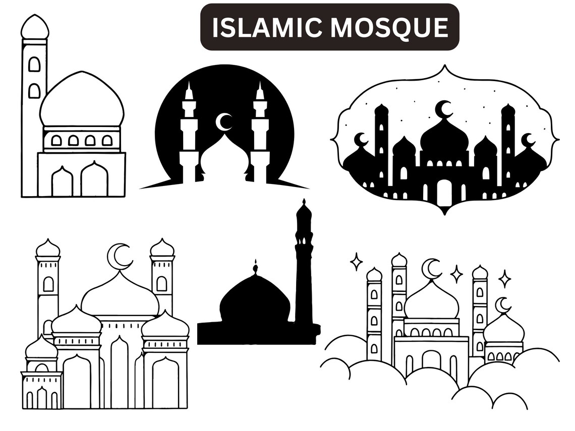 Mosque Svg, Islamic Svg, Mosque Clipart, Mosque Clipart Vector Islam ...