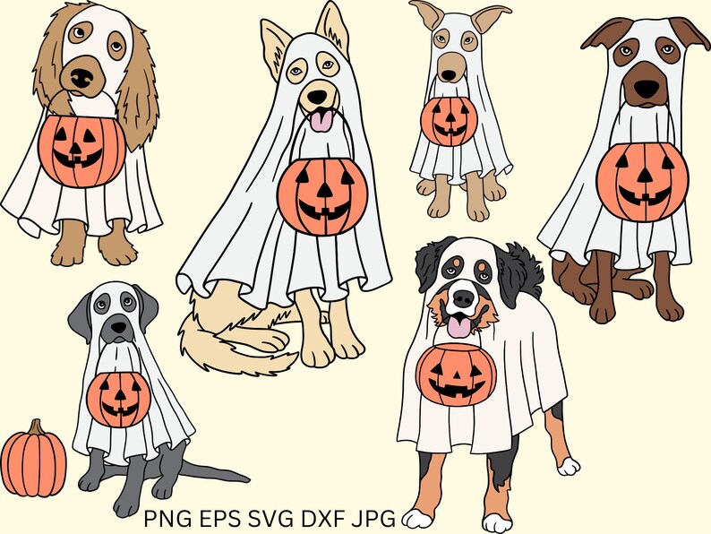 Ghost Dog Halloween Svg , Ghost Dog Retro Spooky Season Svg , Сute ...