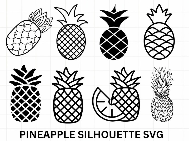 Pineapple SVG Files , Pineapple Fruit SVG Vector Files, Pineapple Silhouette SVG, Pineapple Svg ...