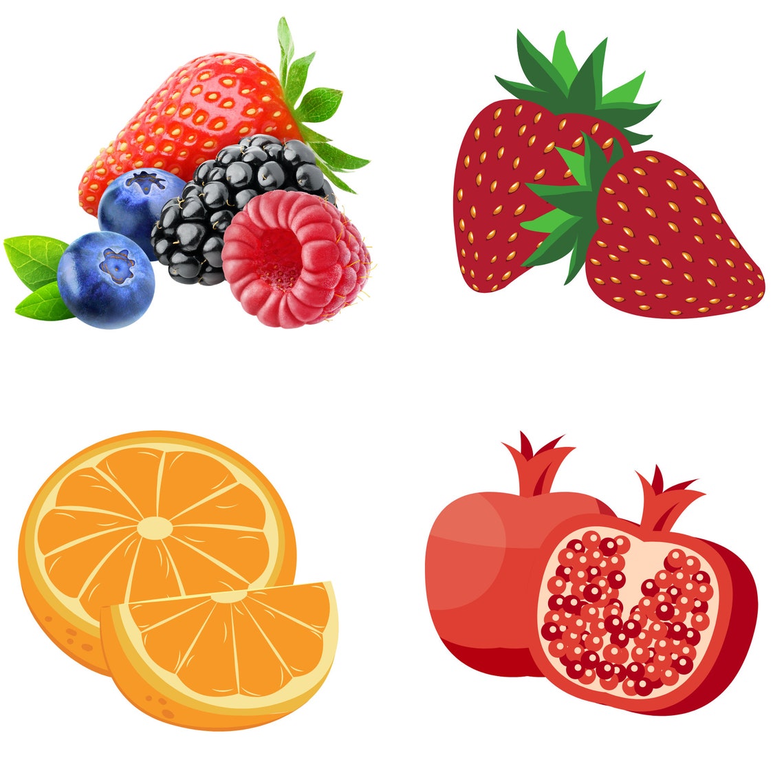 Fruit SVG Bundle , Cute Fruit Clipart , Fruit SVG Summer Svg Tropical ...