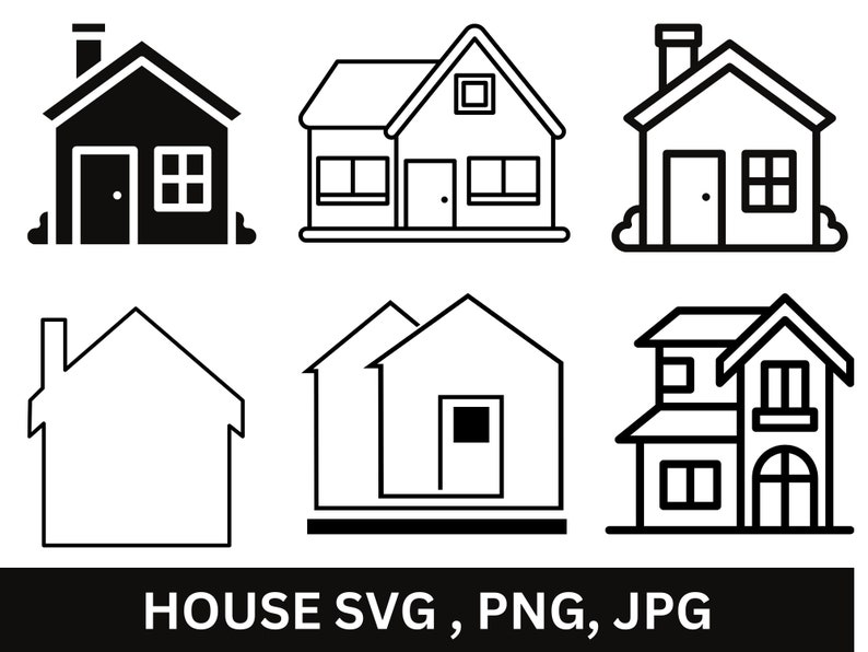 Little House Svg Bundle, Roof House Svg, House Outline Svg, Tiny House ...