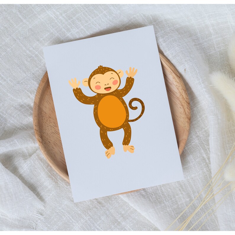 Monkeys Clipart Set Baby Monkey Svg Jungle Animal Svg - Etsy