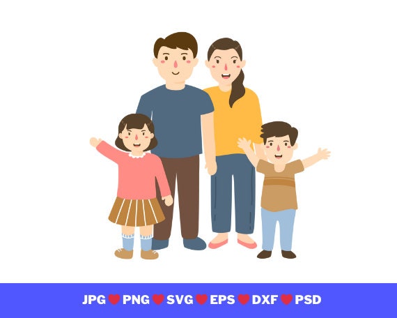 Happy Family Clipart, Mother, Father, Children, Family Png, Parents and ...