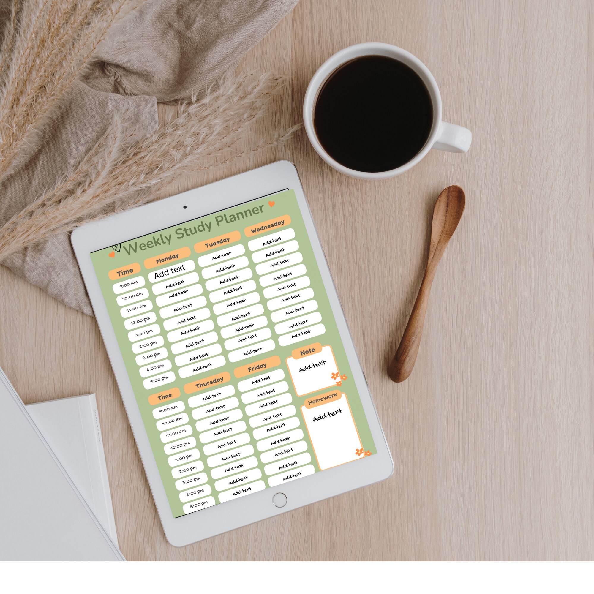 Editable Weekly Study Schedule Weekly Study Planner School - Etsy