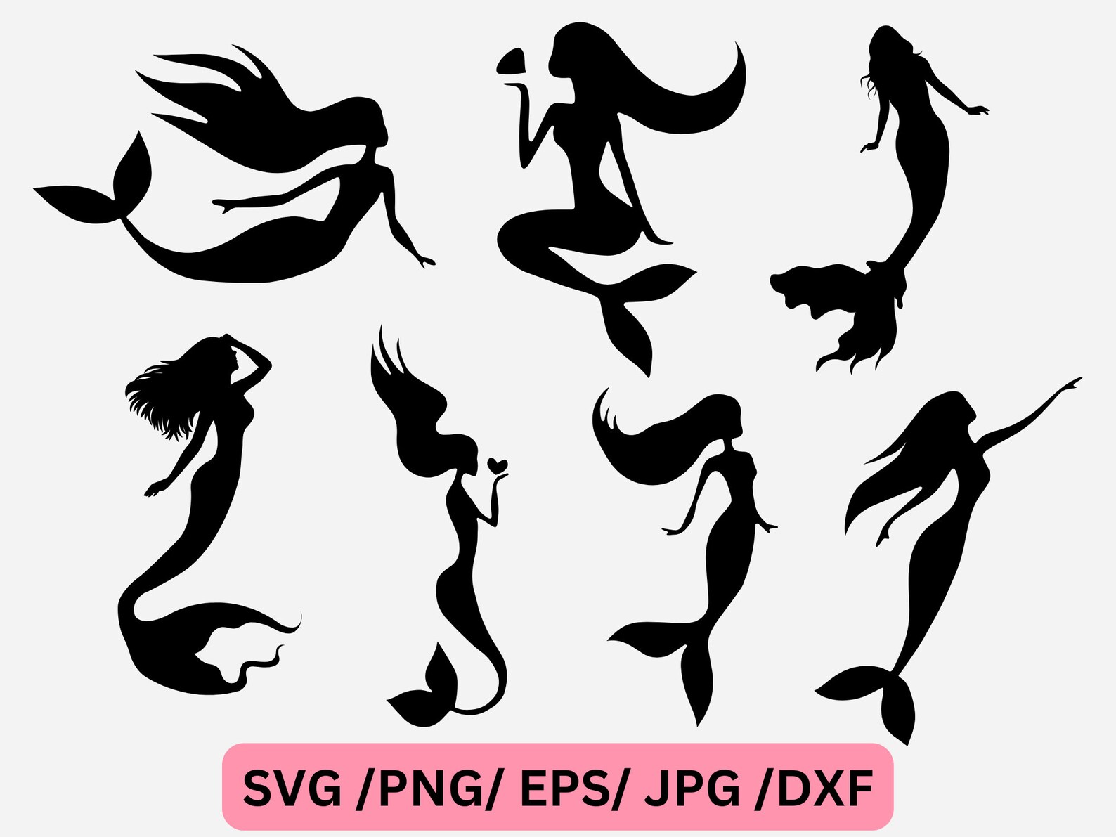 Mermaids Svg, Mermaid Clipart SVG Bundle, Shell Svg, Cricut Mermaid Svg ...