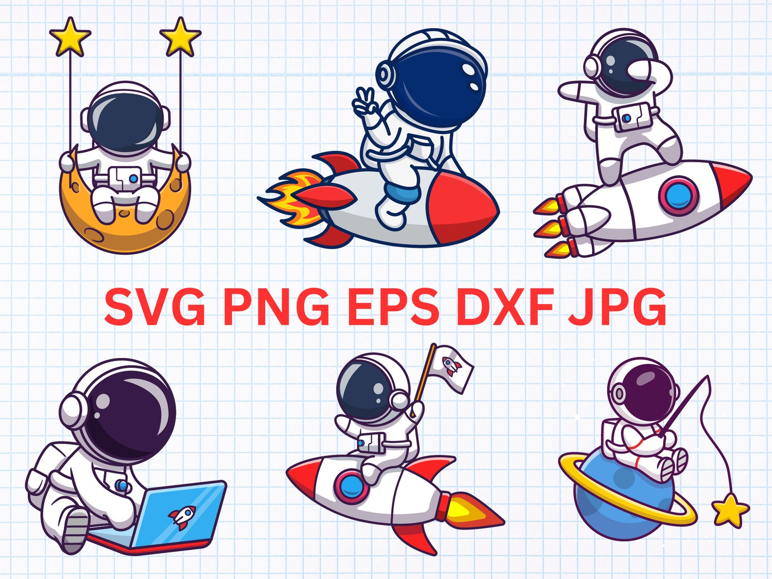 Astronaut Svg Png Bundle, Astronaut Clipart, Astronaut Kid Svg ...