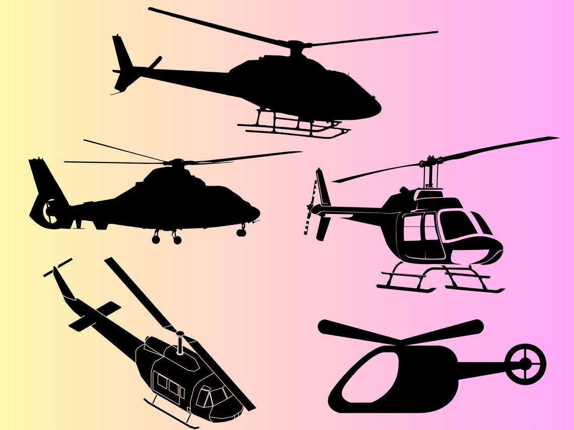 Helicopter Silhouette Svg, Helicopter Svg Bundle, Aircraft Svg ...
