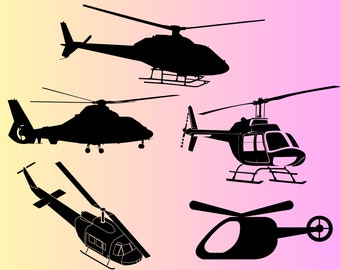 Helicopter Silhouette Svg, Helicopter Svg Bundle, Aircraft Svg ...