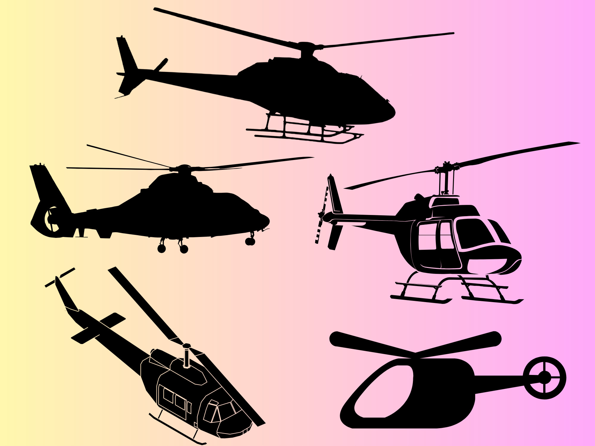 Helicopter Silhouette Svg, Helicopter Svg Bundle, Aircraft Svg ...