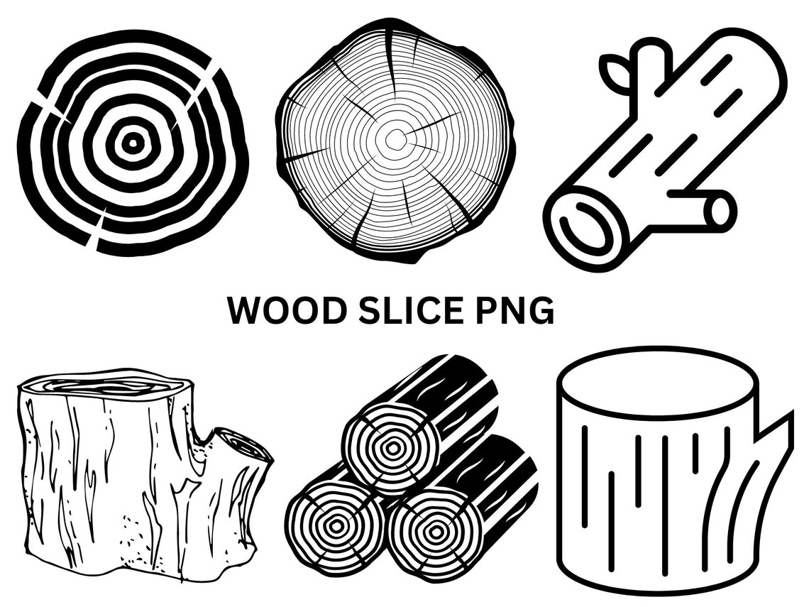 Wood Slice SVG Bundle, Tree Rings Svg,wood Slice Dxf, Wood Slice Png ...