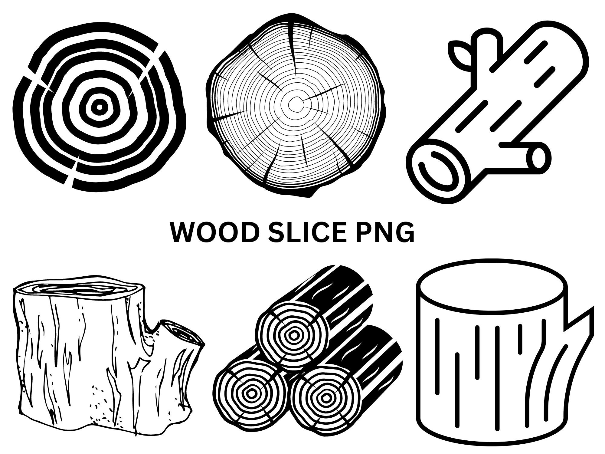 Wood Slice SVG Bundle, Tree Rings Svg,wood Slice Dxf, Wood Slice Png ...