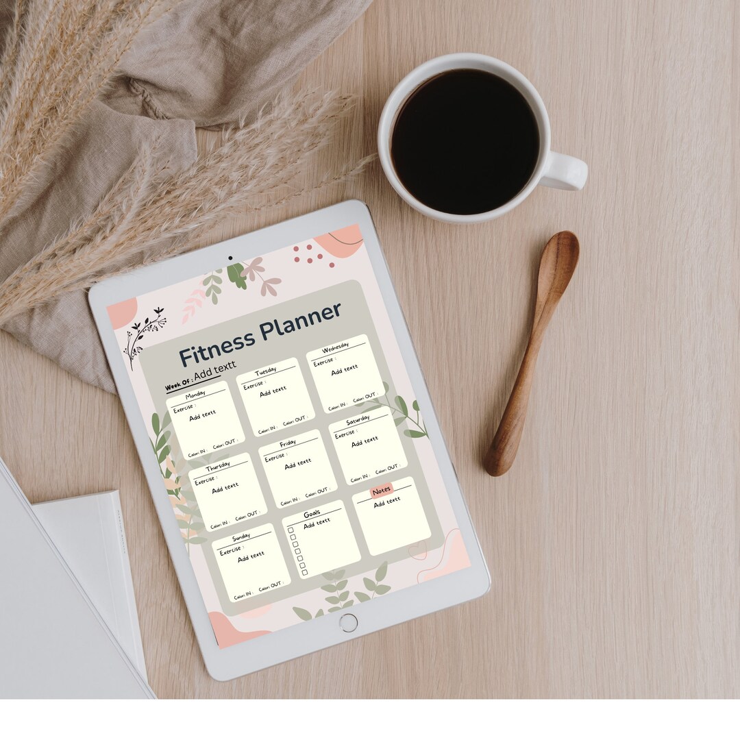 Fitness Planner Printable, Editable Fitness Planner in Canva,fitness ...